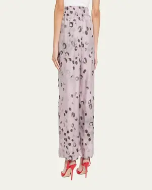 Giorgio Armani Printed Silk Wide-leg Pants