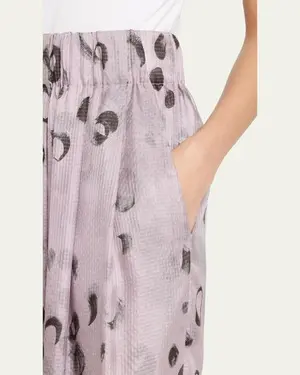 Giorgio Armani Printed Silk Wide-leg Pants