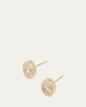 SYDNEY EVAN Fluted 14k And Diamond Stud Earrings