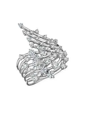 Hueb Luminus 18k & Diamond Wavy Wrap Ring - White Gold
