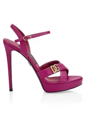 Dolce & Gabbana Women's Platform Criss-Cross Sandals - Hibiscus  - Hibiscus