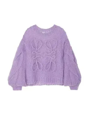 Loewe Loewe Women's Anagram Sweater Top In Purple - Purple