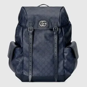 Gucci Ophidia Mini GG Supreme Canvas Gray Navy Blue Backpack Daypa GUCCI Ophidia PVC GG Supreme Small Backpack Daypack Navy  main image 4