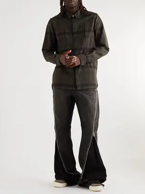 Rick Owens Checked Brushed Cotton-twill Overshirt