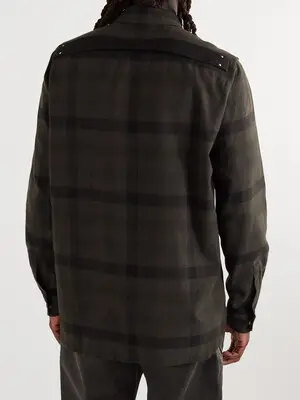 Rick Owens Checked Brushed Cotton-twill Overshirt