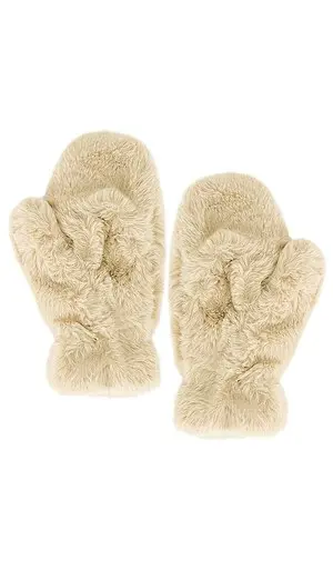 Apparis Coco Faux Fur Gloves - Latte