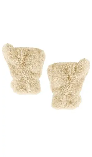 Apparis Coco Faux Fur Gloves - Latte