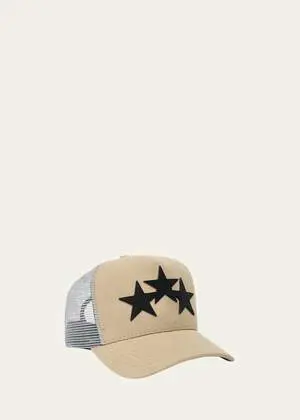 Amiri Men's 3-Star Trucker Hat Alabaster