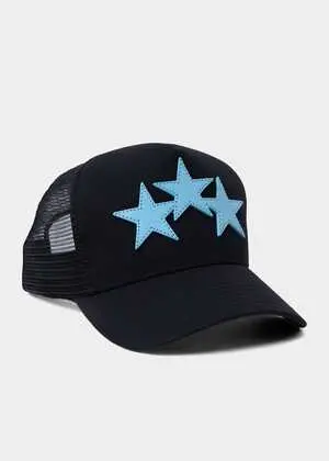 Amiri Men's 3-Star Trucker Hat Carolina Blue