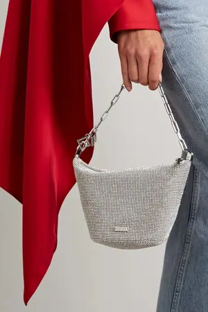 Cult Gaia Gia Mini Crystal-embellished Mesh Shoulder Bag