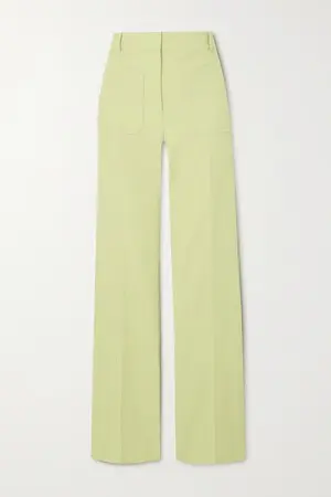 Victoria Beckham Alina Twill Wide-Leg Pants Yellow