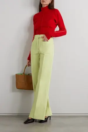 Victoria Beckham Alina Twill Wide-leg Pants