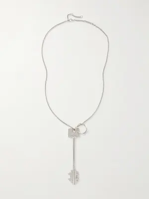 Rabanne Tone Crystal Necklace - Silver