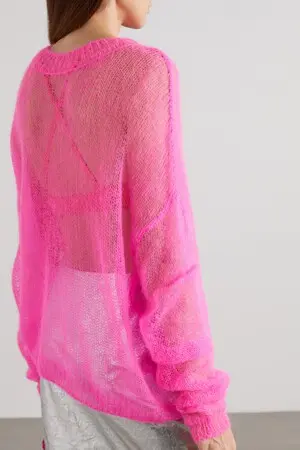 David Koma Neon Open-knit Sweater