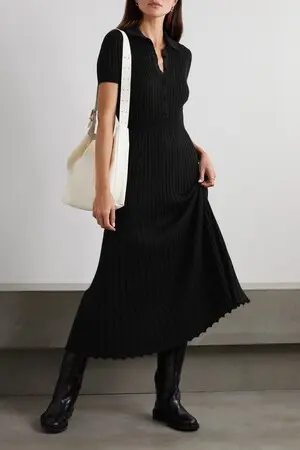 Gabriela Hearst Amor Ribbed Maxi Dress - Black