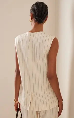 LOULOU STUDIO Cetina Pinstriped Vest