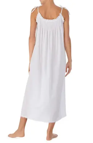 Eileen West Tie Shoulder Cotton Ballet Nightgown - White