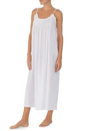 Eileen West Tie Shoulder Cotton Ballet Nightgown - White