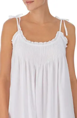 Eileen West Tie Shoulder Cotton Ballet Nightgown - White