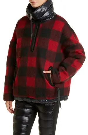 HOLDEN Water Resistant Wool Blend & 700 Fill Power Down Reversible Half-zip Jacket