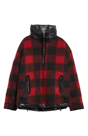 HOLDEN Water Resistant Wool Blend & 700 Fill Power Down Reversible Half-zip Jacket