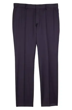 BOSS Genius Slim-fit Wool Dress Pants - Navy