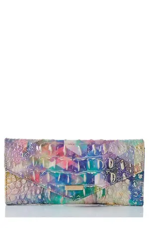 Brahmin Veronica Croc Embossed Leather Envelope Wallet - Chromatic