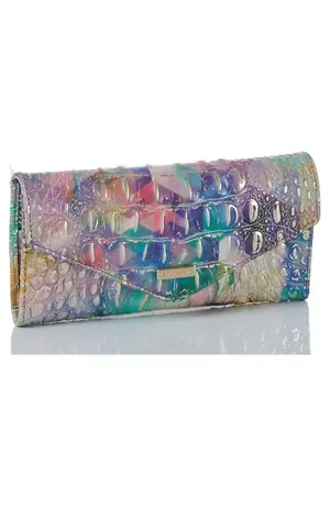 Brahmin Veronica Croc Embossed Leather Envelope Wallet - Chromatic