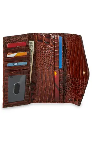 Brahmin Veronica Croc Embossed Leather Envelope Wallet - Expression