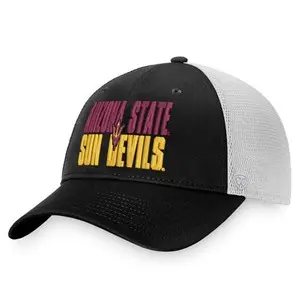 Top Of The World White Arizona State Sun Devils Stockpile Trucker Snapback Hat - Black