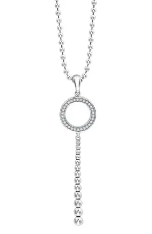 Lagos Enso Caviar Bead & Diamond Y-necklace