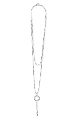 Lagos Enso Caviar Bead & Diamond Y-necklace