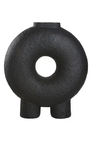 RENWIL Ezra Glazed Porcelain Vase - Matte Black Finish