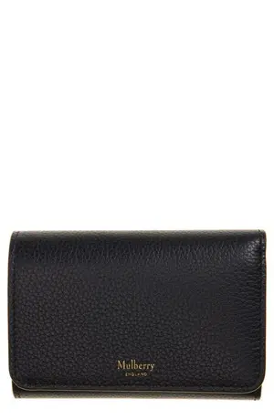 Mulberry Continental Leather Trifold Wallet Black