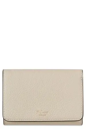 Mulberry Continental Leather Trifold Wallet - Chalk