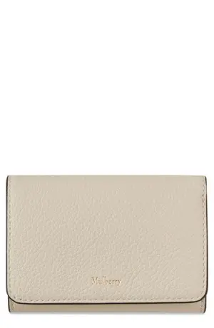 Mulberry Continental Leather Trifold Wallet - Chalk
