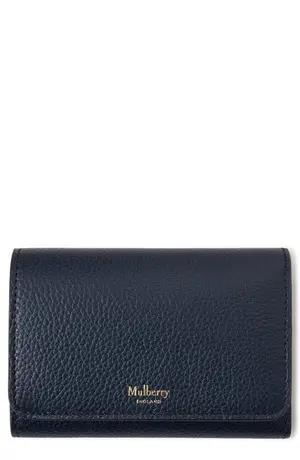 Mulberry Continental Leather Trifold Wallet Night Sky