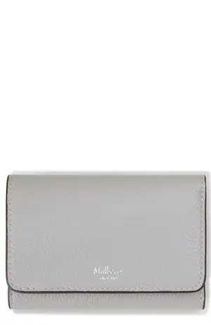 Mulberry Continental Leather Trifold Wallet Pale Grey