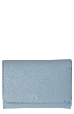 Mulberry Continental Leather Trifold Wallet Poplin Blue