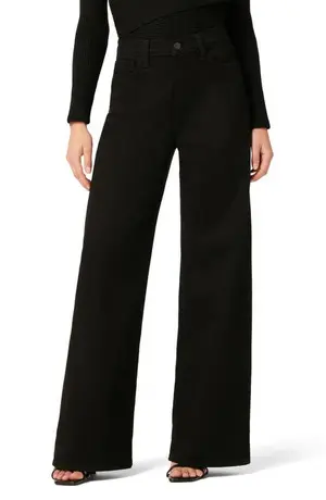Joe's Jeans The Mia Petite High Waist Wide Leg Jeans - Black