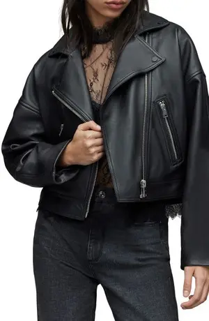 ALLSAINTS Clarke Boxy Leather Biker Jacket