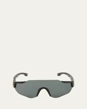 Fendi Ff-logo Rimless Shield Sunglasses