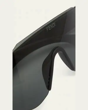 Fendi Ff-logo Rimless Shield Sunglasses