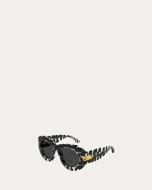 Bottega Veneta Oval Acetate Sunglasses