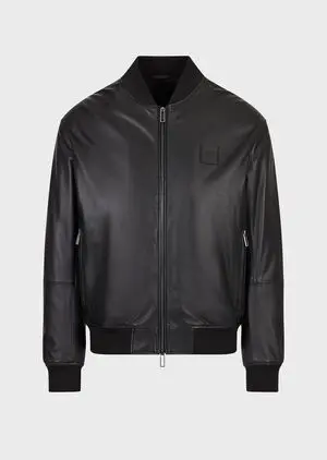 Emporio Armani Bomber Jacket In Nappa Lambskin