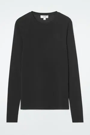Cos Slim Lightweight Long-sleeved Top - Black
