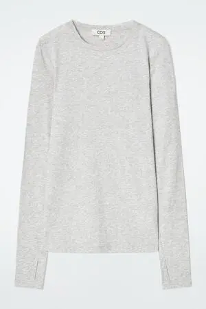 Cos Slim Lightweight Long-sleeved Top - Gray