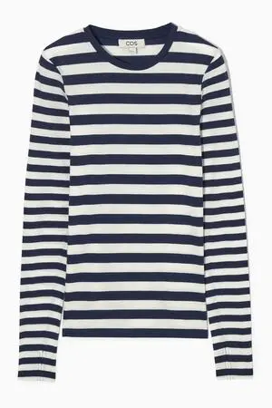 Cos Slim Lightweight Long-Sleeved Top Navy