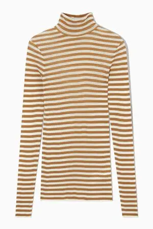 Cos Slim-fit Merino Wool Turtleneck Top - Beige