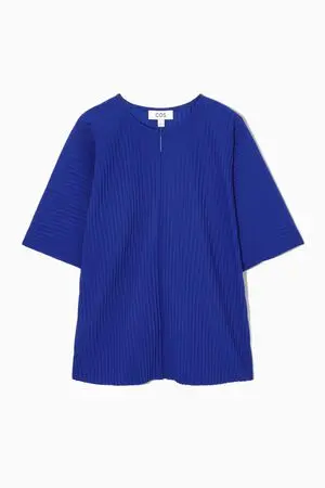 Cos Pleated Half-zip Top
